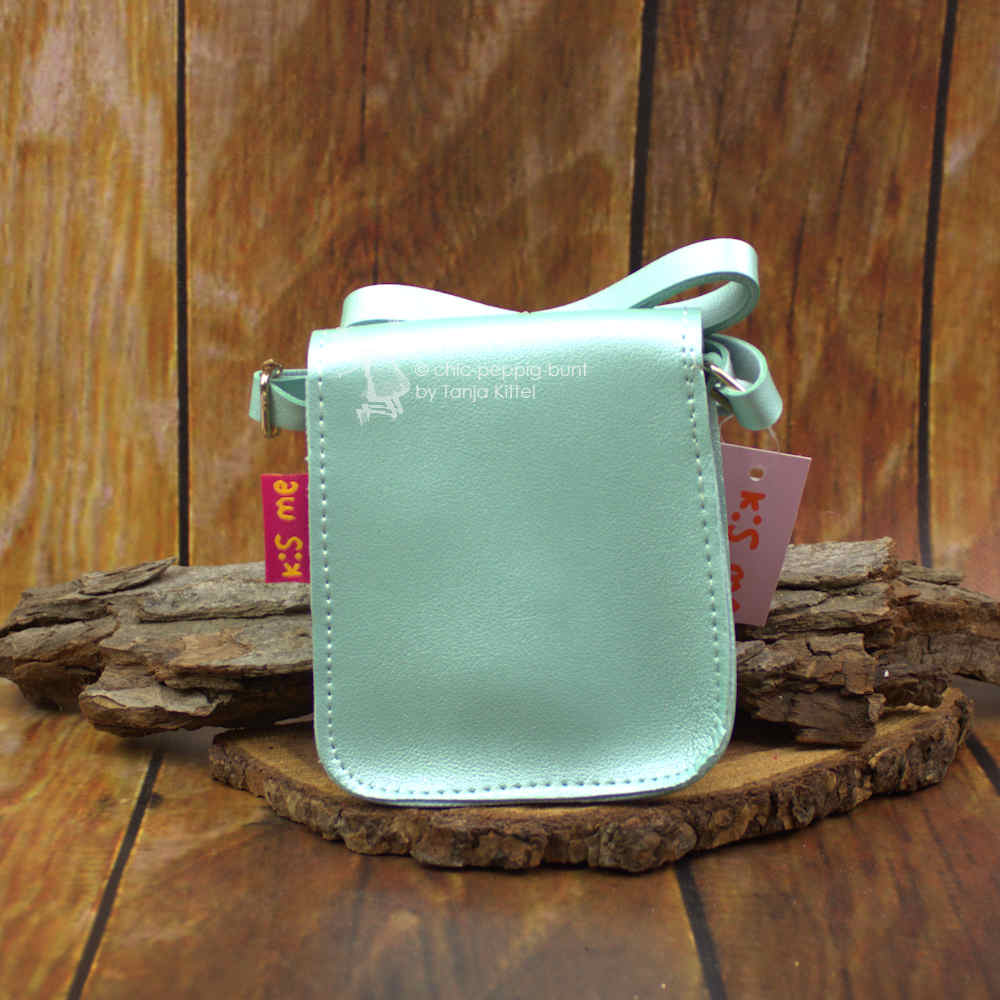 süße Einhorn Handtasche | Umhängetasche Kunstleder metallic grün